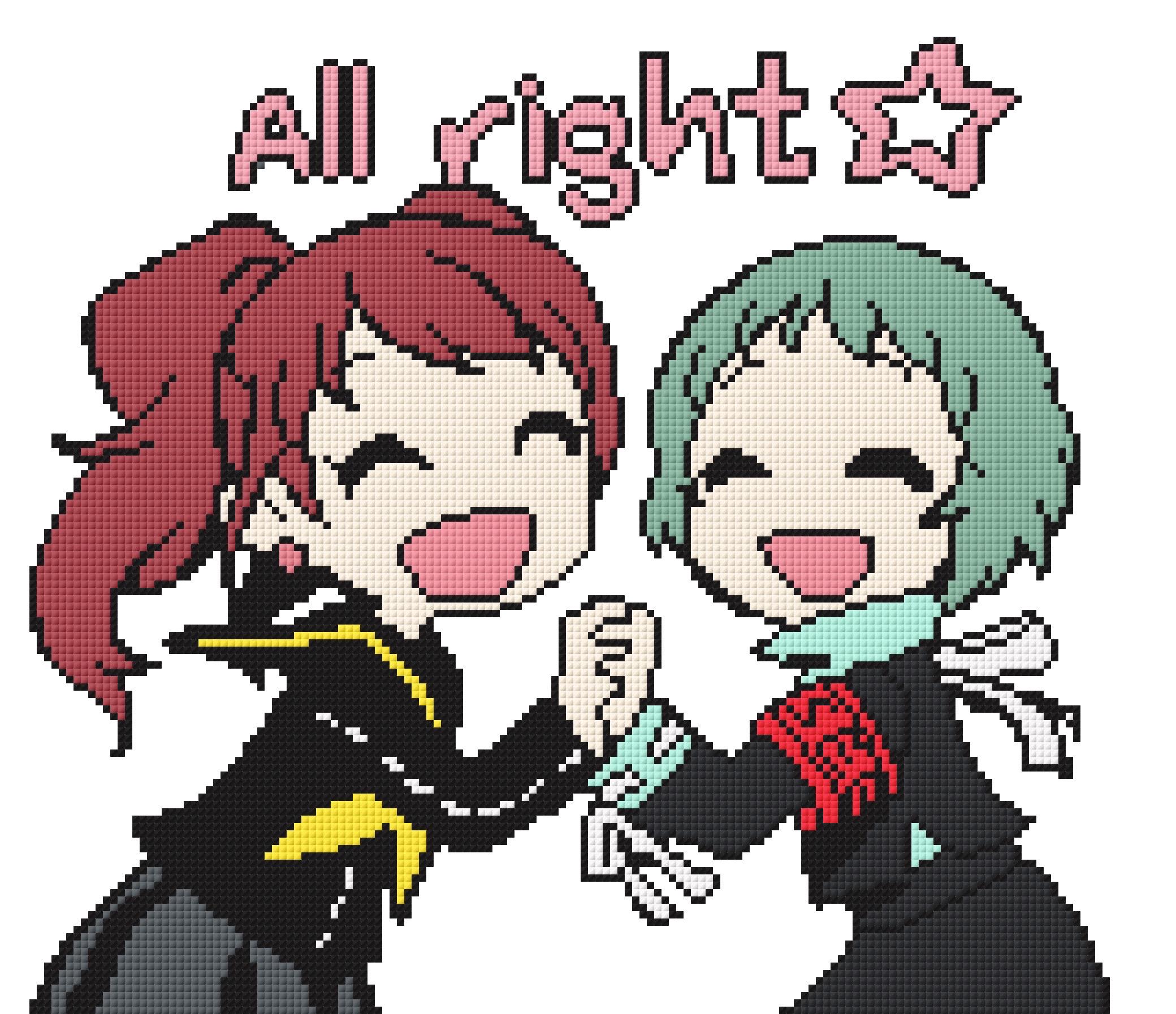 Persona Q - Fuuka (persona 3) and Rise (persona 4) Sticker Cross Stitch Pattern - Etsy
