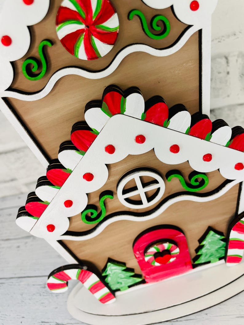 DIY Wooden Gingerbread House Paint Kit: Custom Winter Decor - Etsy