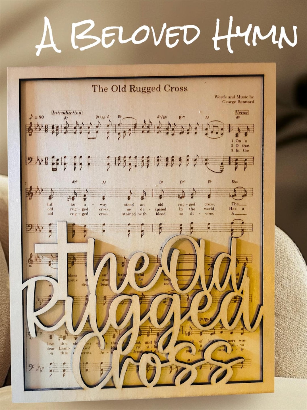 Wooden the Old Rugged Cross Sign | Religious Decor | Hymns | Faith ...