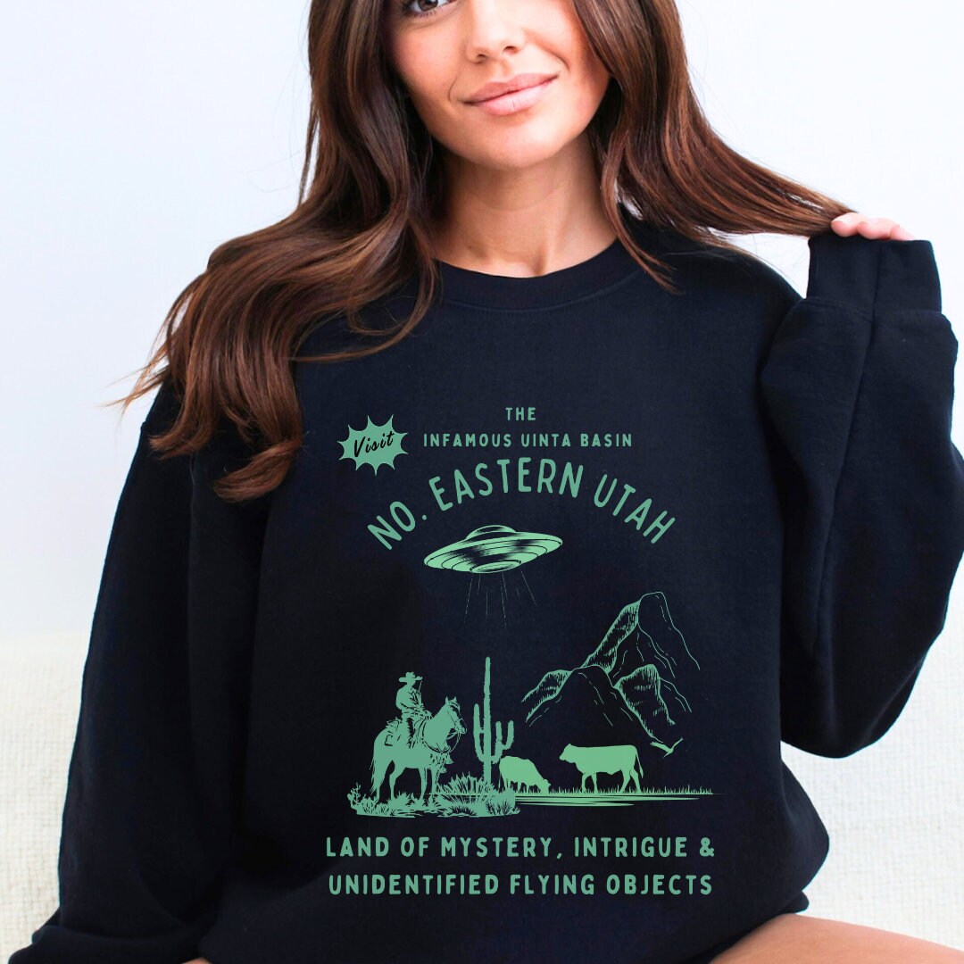 UFO Utah Sweatshirt, Cowboy and Alien, Cow Abduction Shirt, Gift for ...