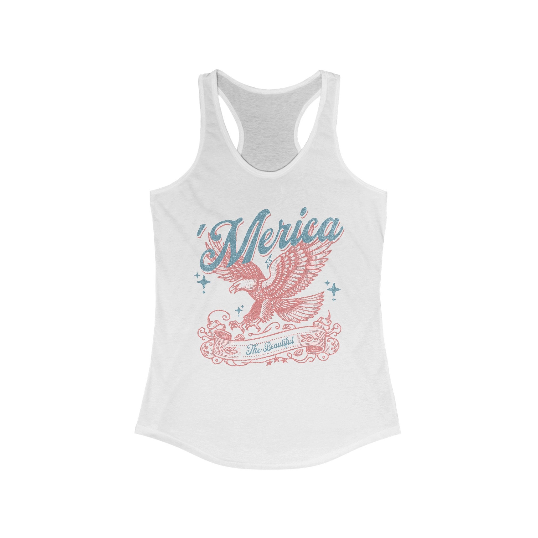 Retro Merica Tank for 4th of July Party, Cute America the Beautiful ...