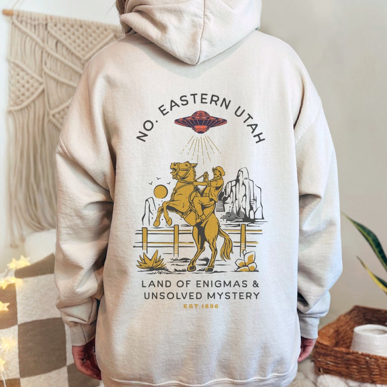 UFO Cowboy Utah Hoodie, Portals, Ufo's and Skinwalkers, Cow Abduction ...