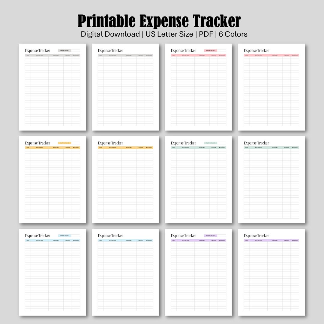Printable Expense Tracker | Budget Planner Printable | Spending Log ...