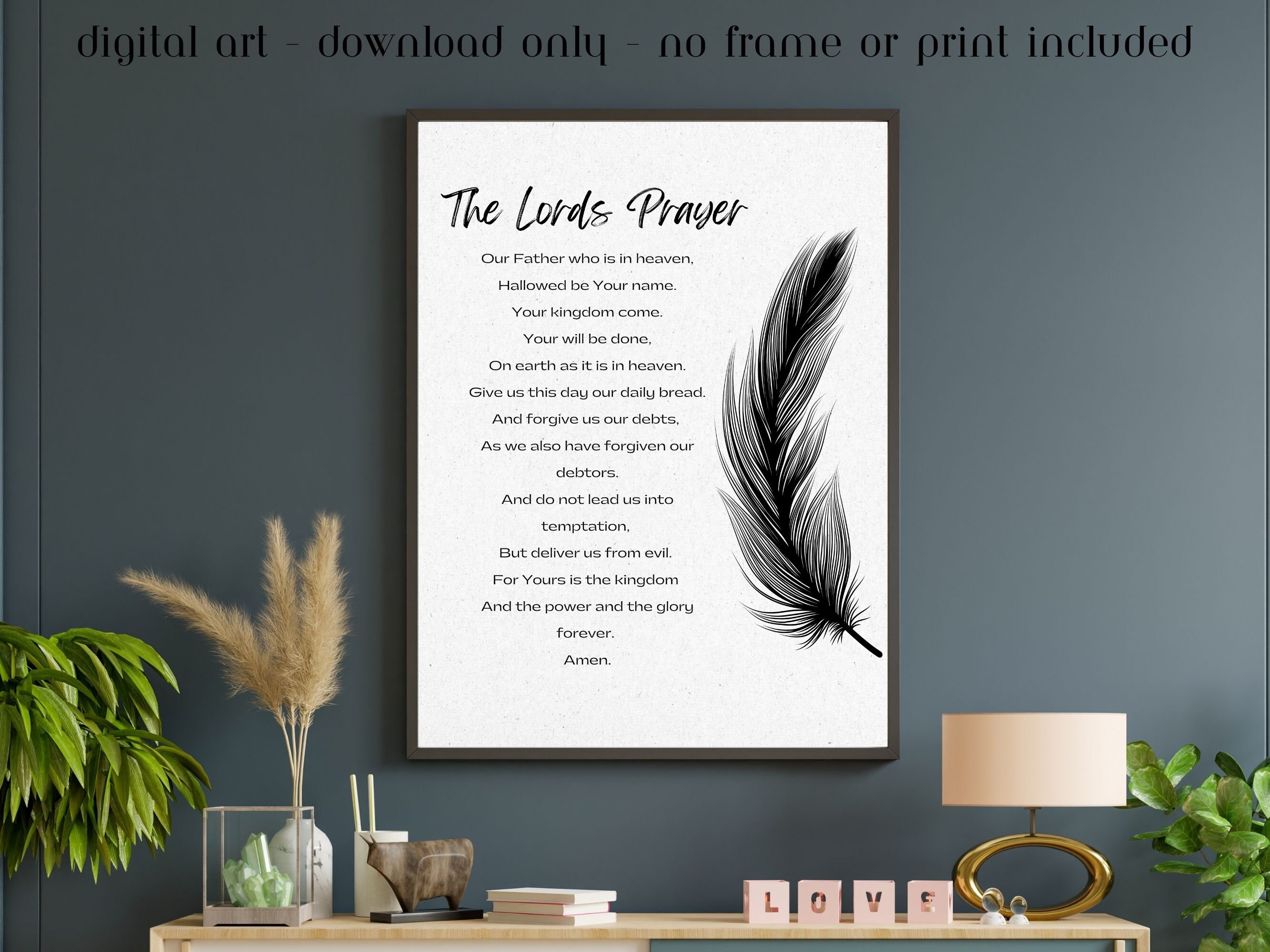 The Lords Prayer, Our Father in Heaven, Digital Art, Download, Bible ...