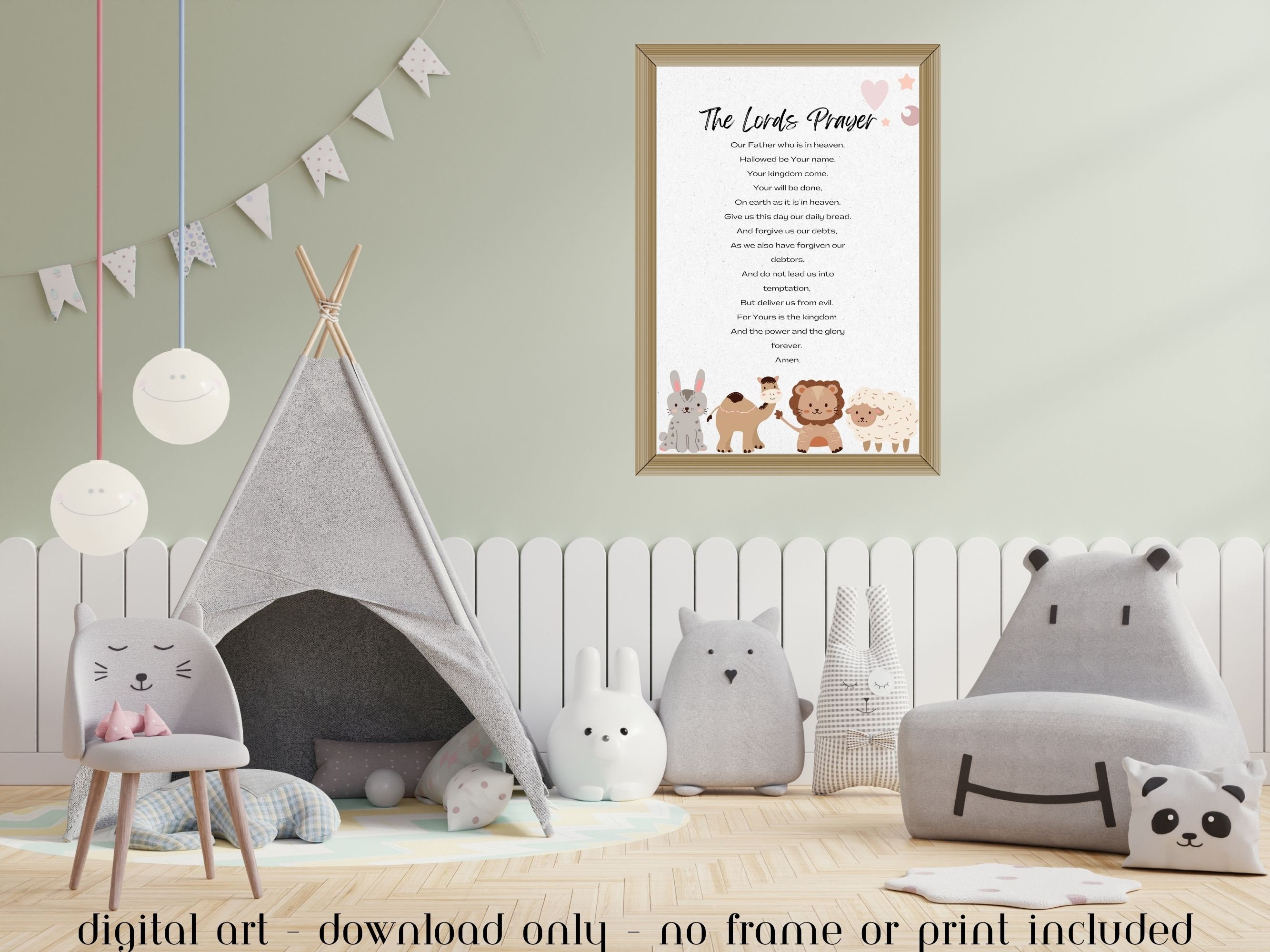 The Lords Prayer, Our Father in Heaven, Nursery Art, Download, Bible ...