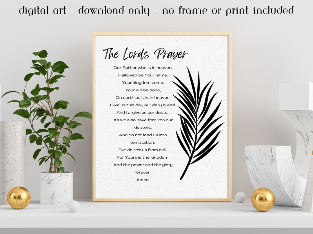 The Lords Prayer, Our Father in Heaven, Wall Art, Digital Art, Download ...