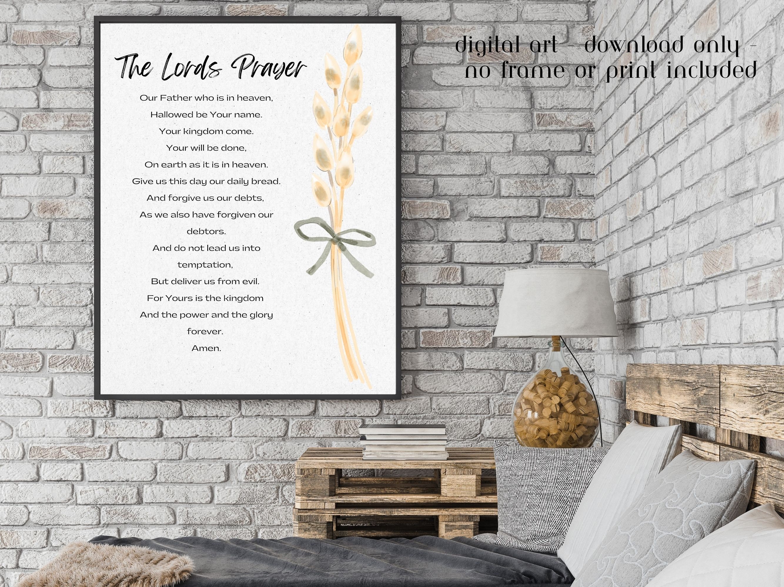 The Lords Prayer, Our Father Wall Art, Digital Art, Downloadable, Bible ...