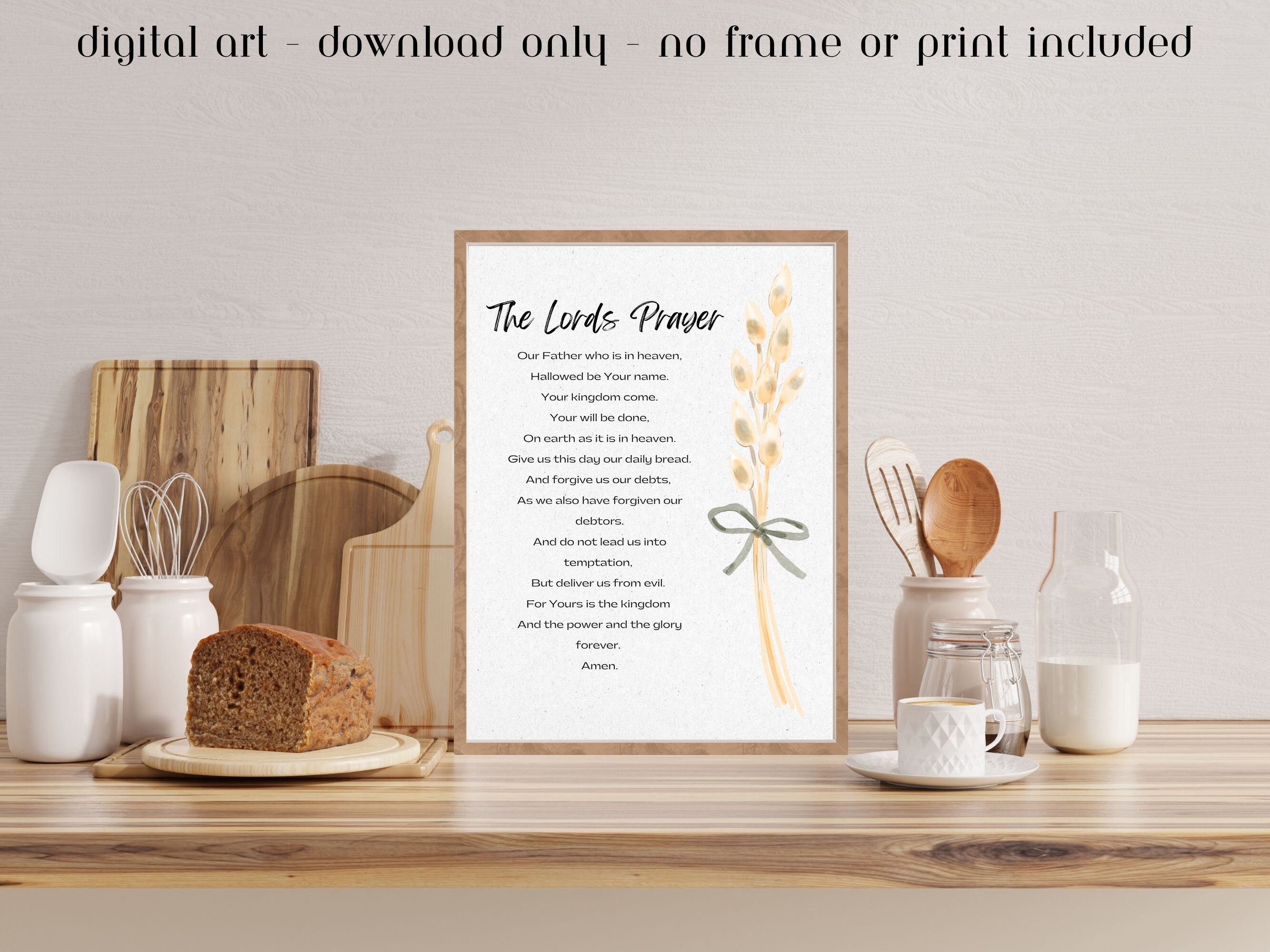 The Lords Prayer, Our Father Wall Art, Digital Art, Downloadable, Bible ...