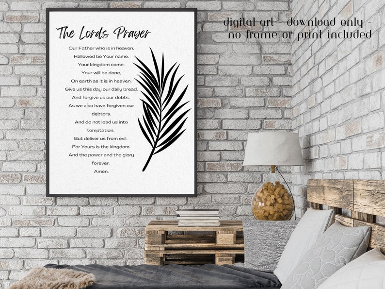 The Lords Prayer, Our Father in Heaven, Wall Art, Digital Art, Download ...