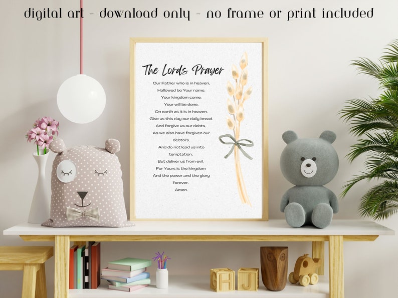 The Lords Prayer, Our Father Wall Art, Digital Art, Downloadable, Bible ...