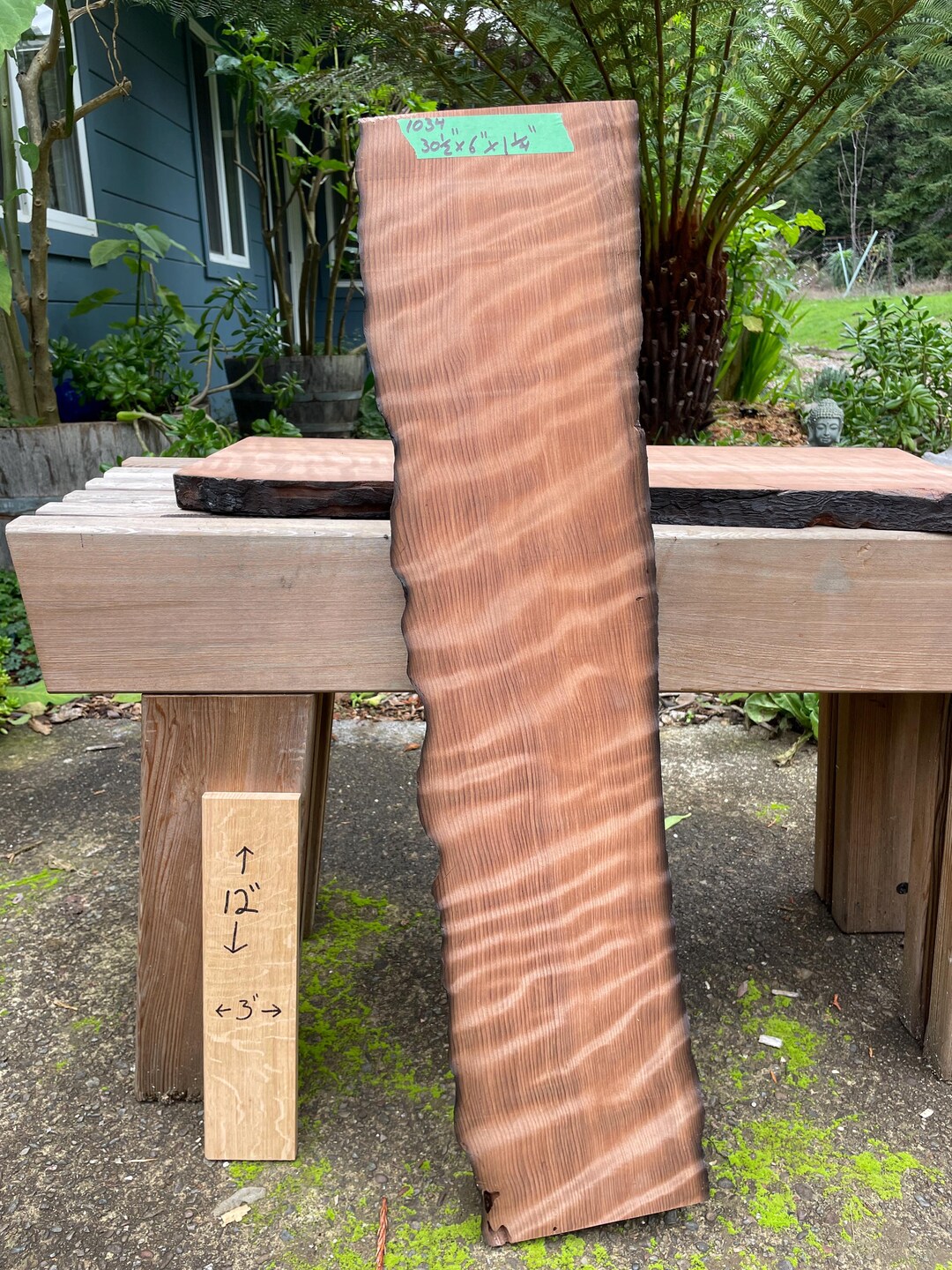 Gorgeous Live-edge, Curly Redwood Board Incredibly Rare, Old Growth ...