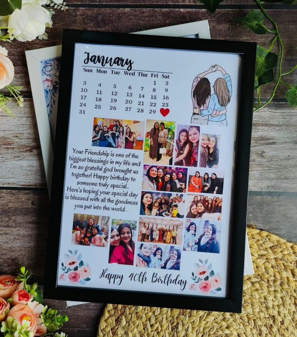 Custom Calendar Collage Frame With Personalized Message Anniversary ...