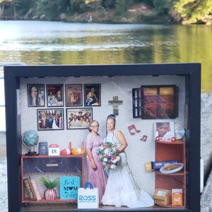 Travel Gift for Her Crafted Shadow Box Wedding Shadow Box Miniature ...