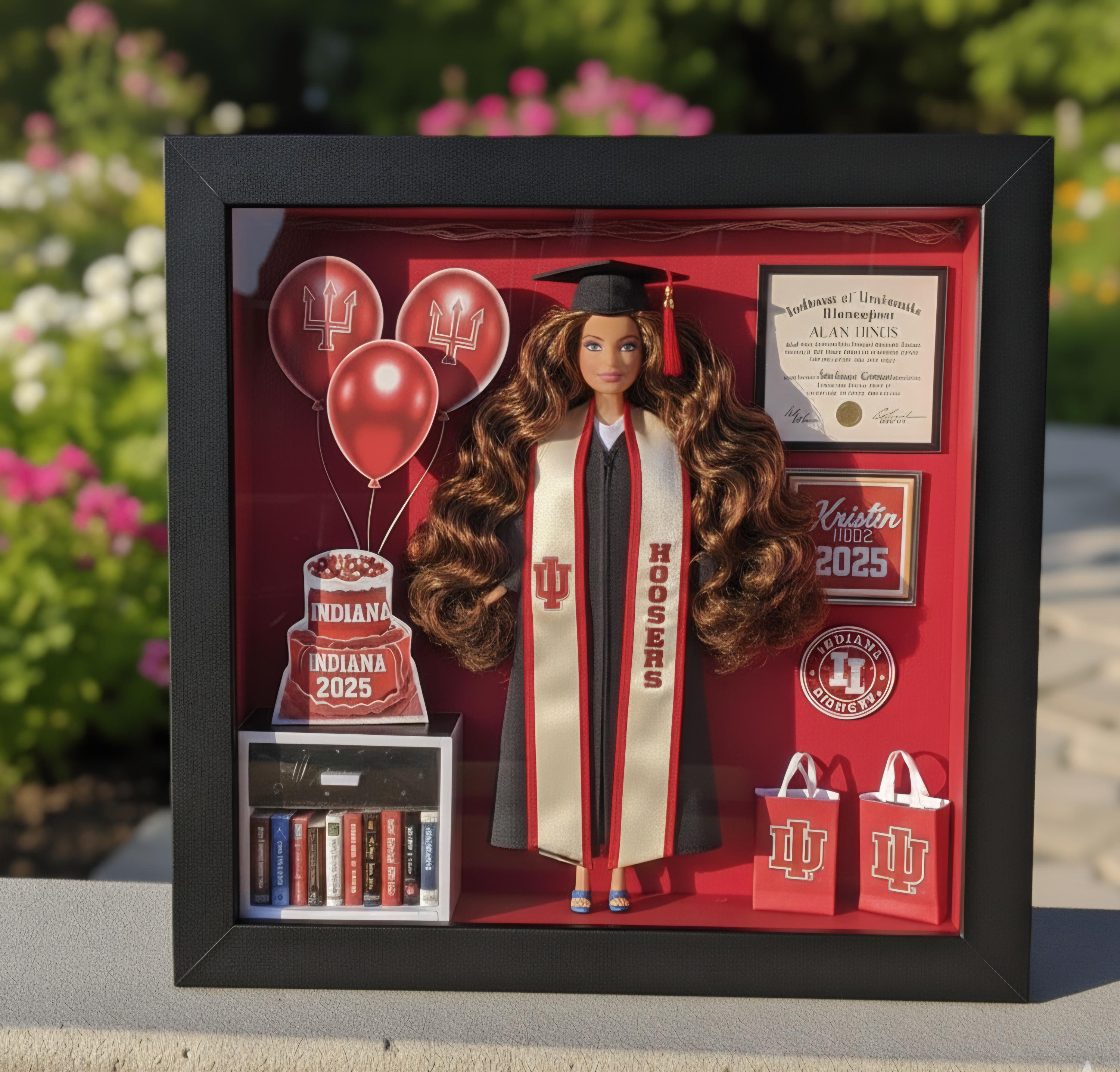 Custom Graduation Gift Shadow Box Personalized Barbie Doll Cutout Grad ...