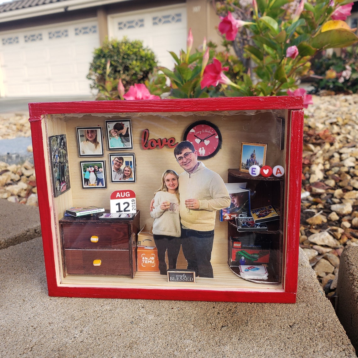 Wedding Shadow Box Personalized Gift Custom Birthday Shadow Box Wedding ...