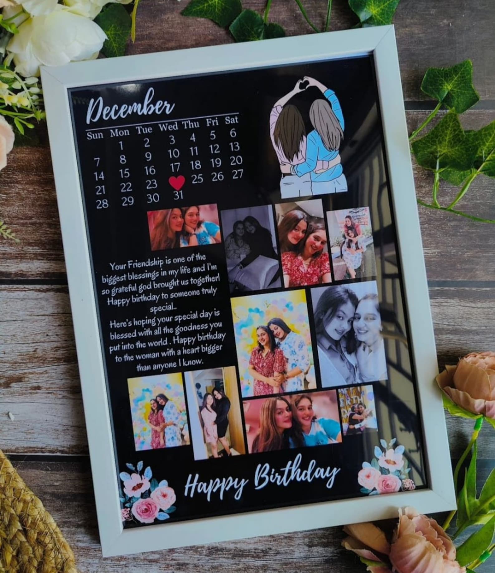Anniversary Frame Photo Frame Personalized Calendar Photo Frame Mother ...