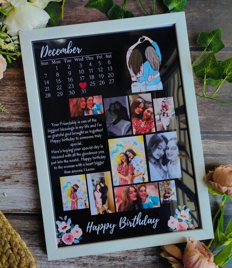 Custom Calendar Collage Frame With Personalized Message Anniversary ...