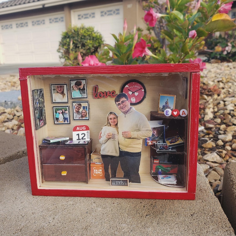 Custom Personalized Shadow Box Unique 3D Miniature Frame Your Photos ...