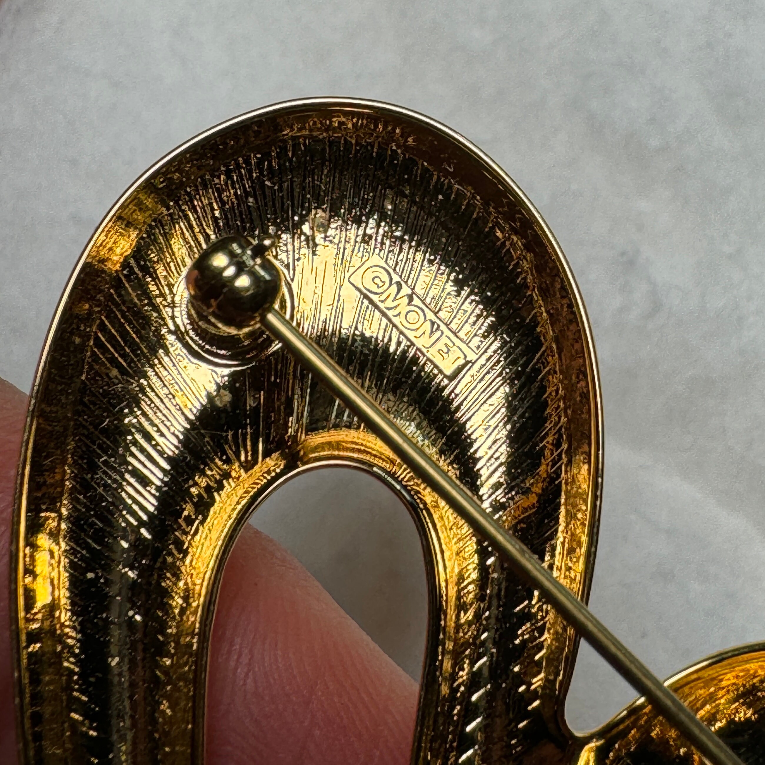 1980's Signed Monet Gold Tone Heart Brooch Pin With Original Product ...