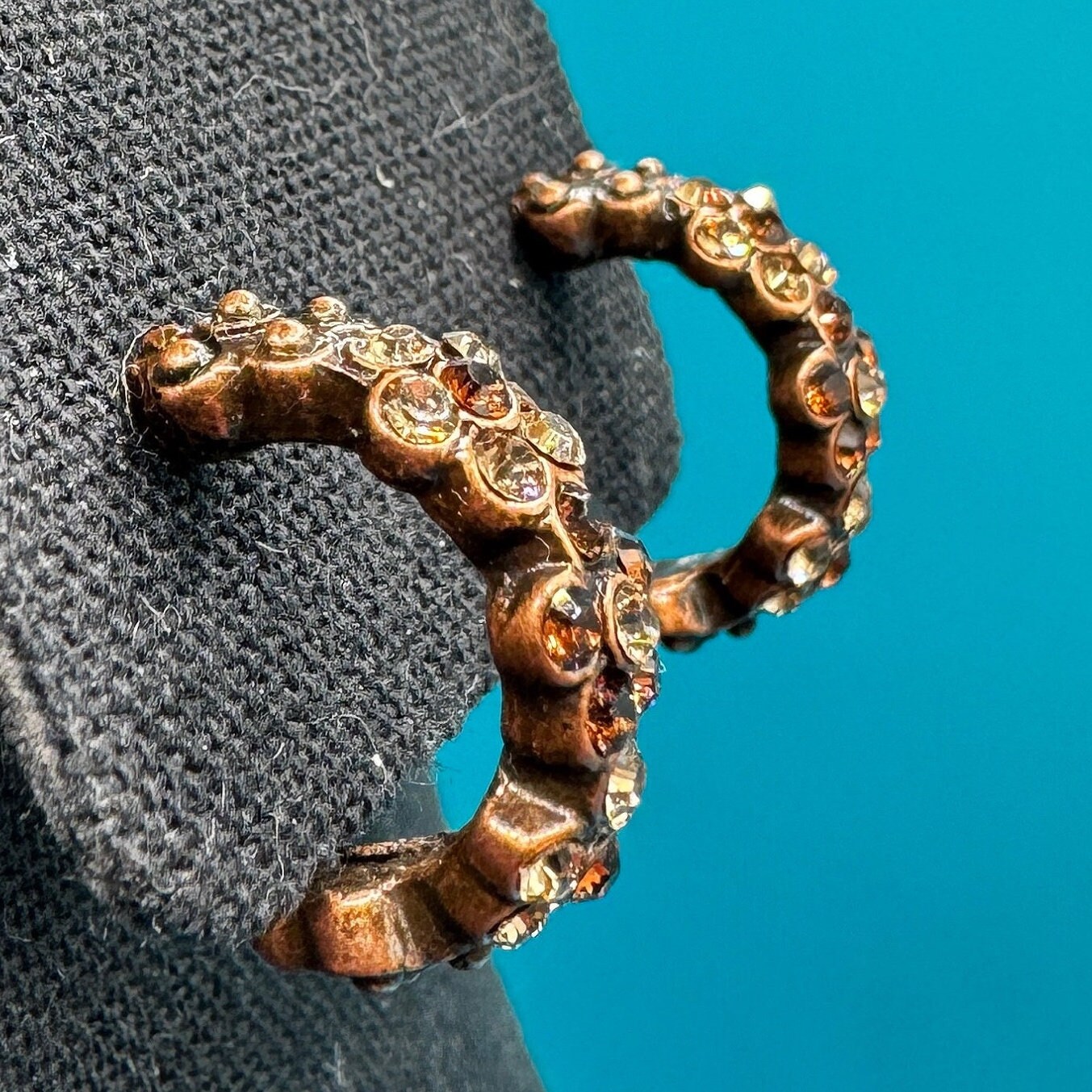 Vintage Early 2000's - 1928 Crystal Hoop Earrings - Brown Floral - NWT ...