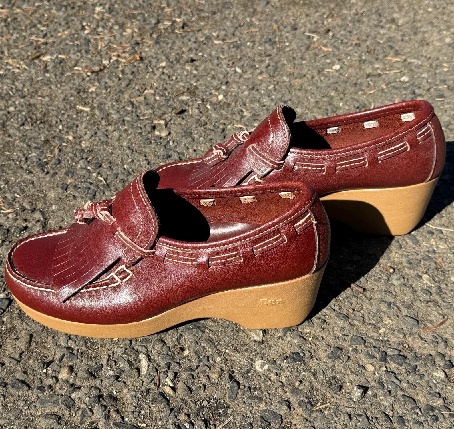 DEADSTOCK Vintage 1970's Dexter Dazzle Antique Brown Platform Wedge ...
