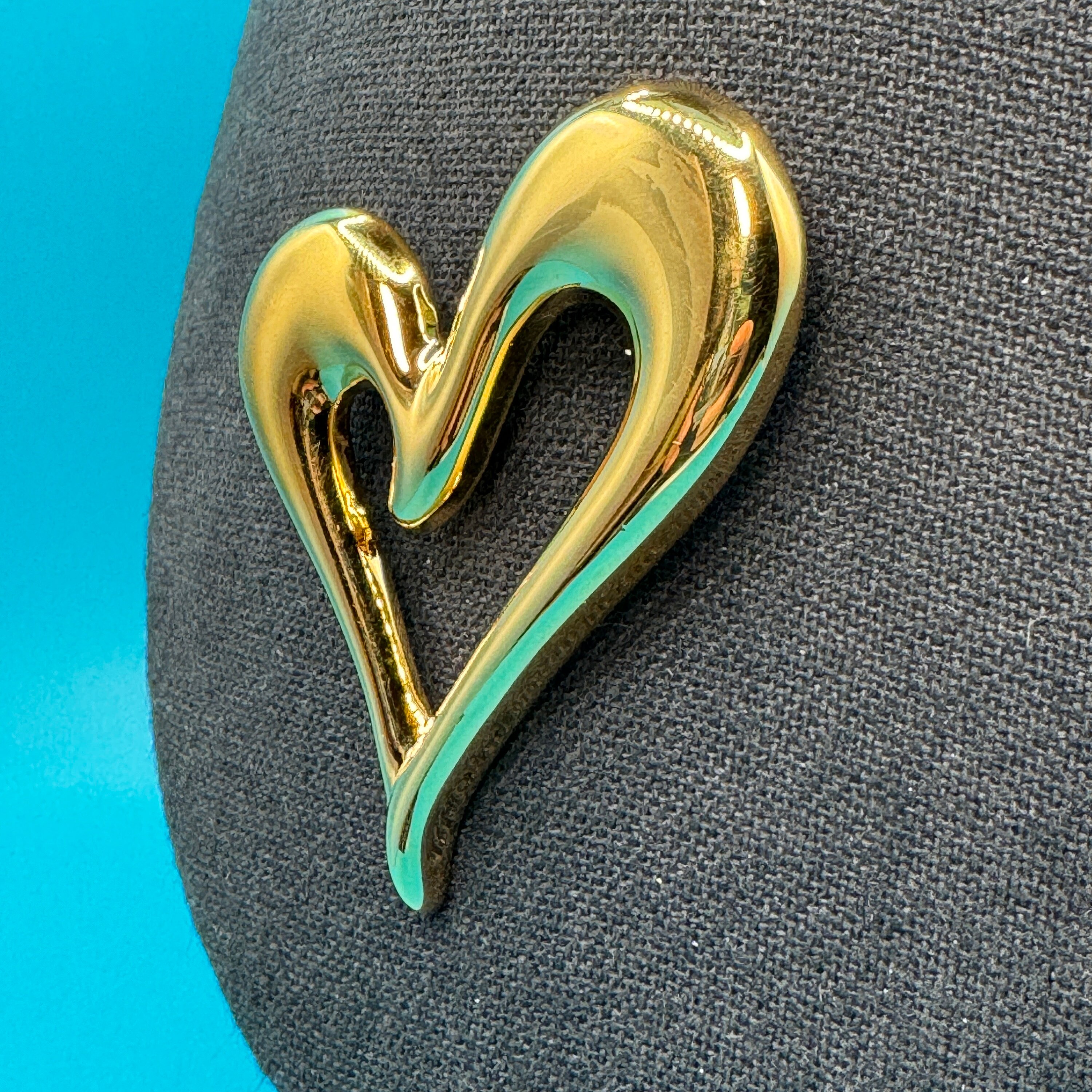 1980's Signed Monet Gold Tone Heart Brooch Pin With Original Product ...