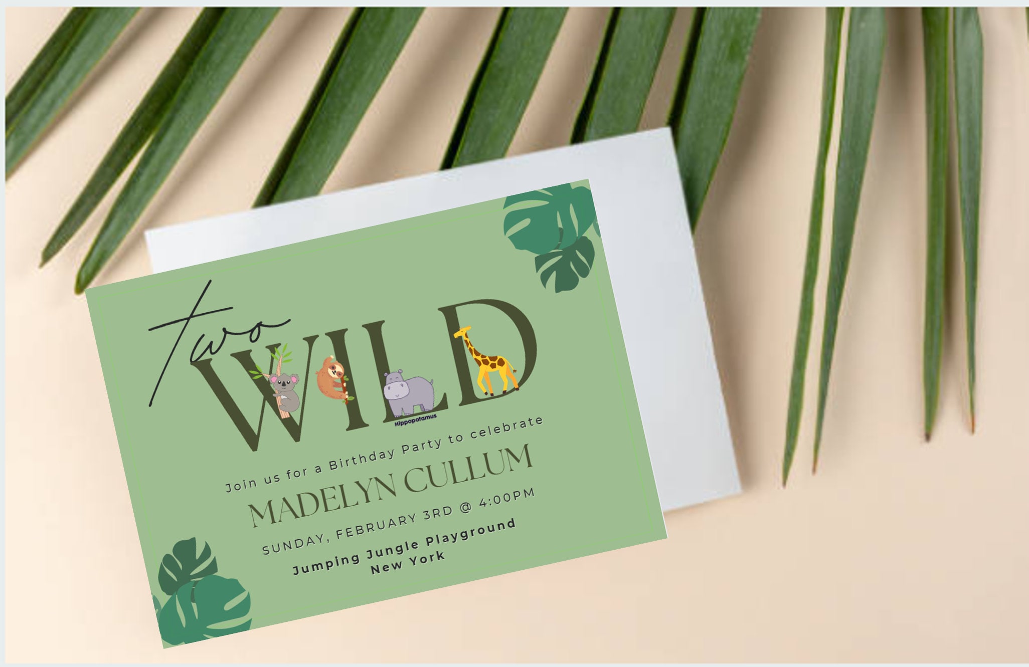 Editable TWO WILD Birthday Invitation - Etsy