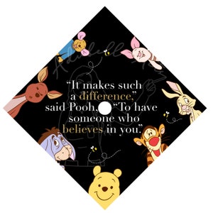 Winnie The Pooh Printed Graduation Topper Etsy