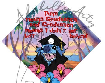Graduation Cap Topper Lilo & Stitch Ohana College, University, Graduate ...