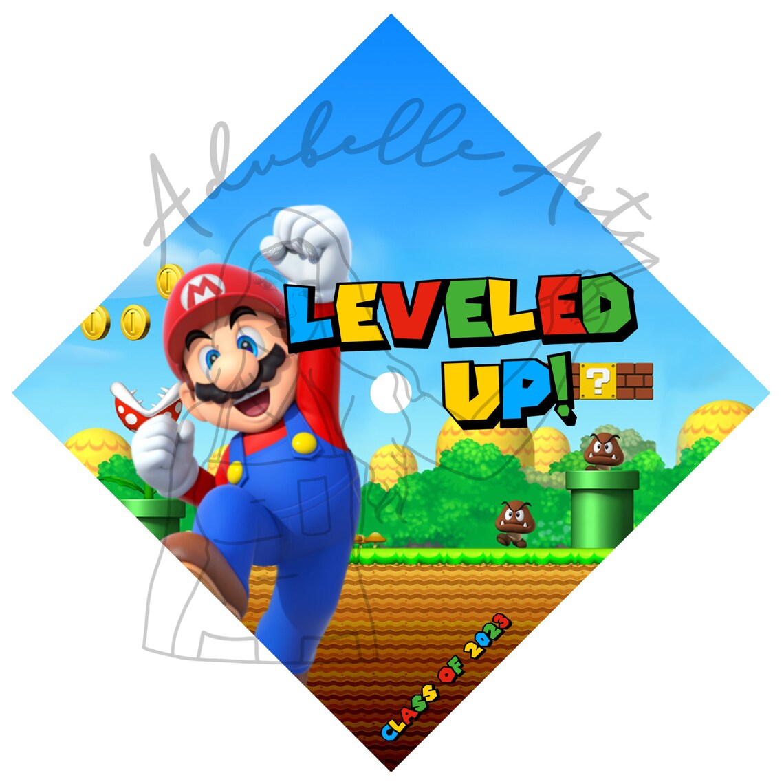 Super Mario Printed Graduation Topper - Etsy