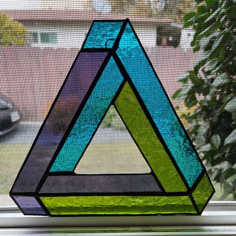 Infinity Triangle Stained Glass Suncatcher - Etsy