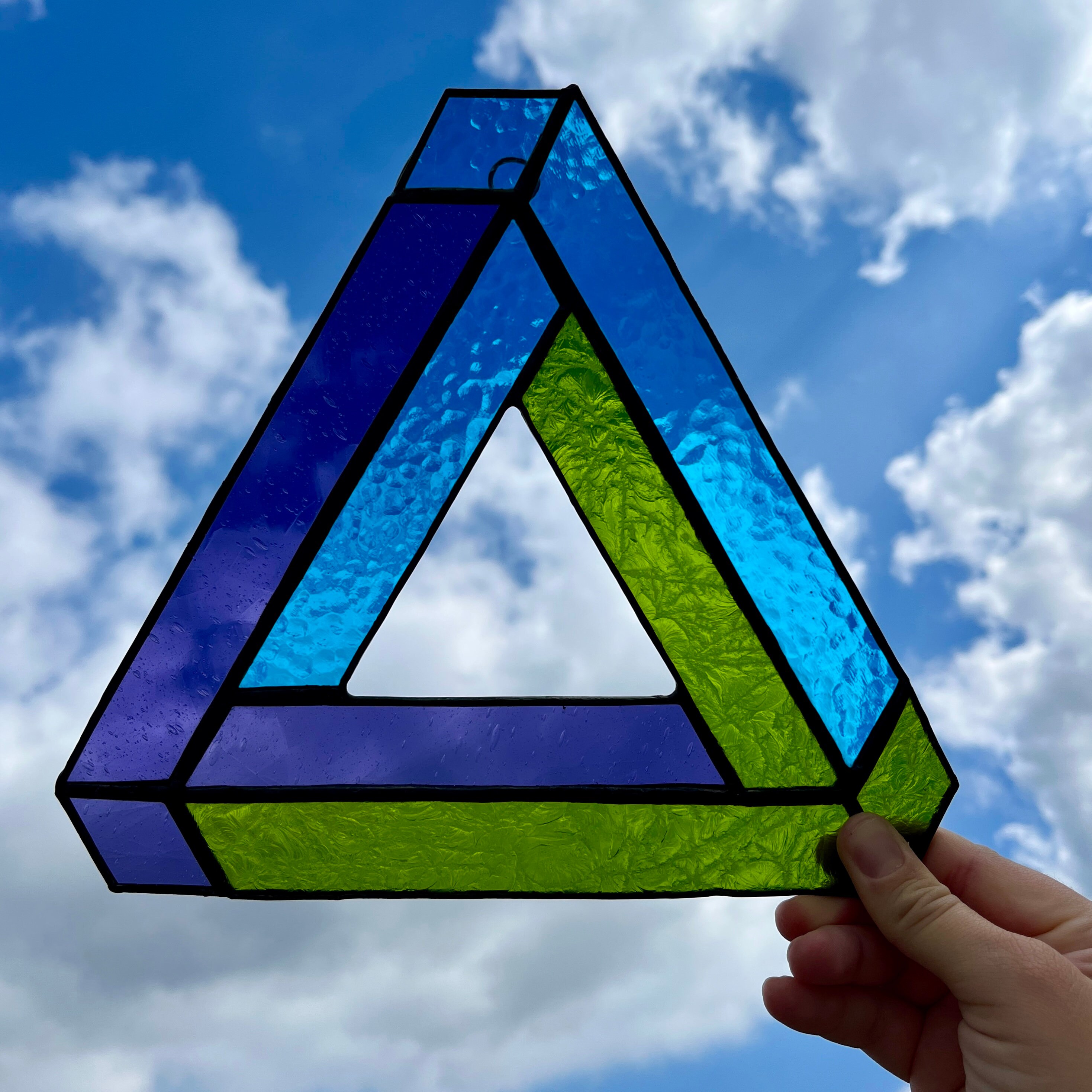 Infinity Triangle Stained Glass Suncatcher - Etsy