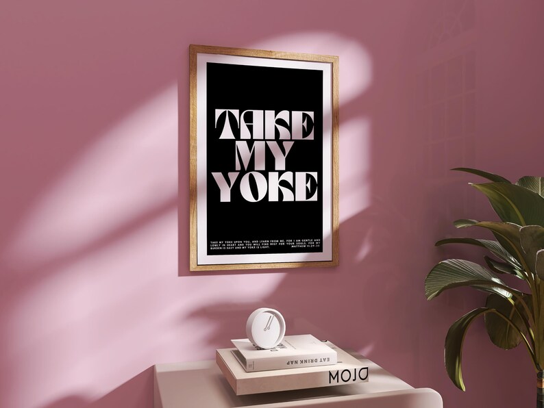 Take My Yoke Scripture Art: Maximalist Christian Home Decor (digital ...