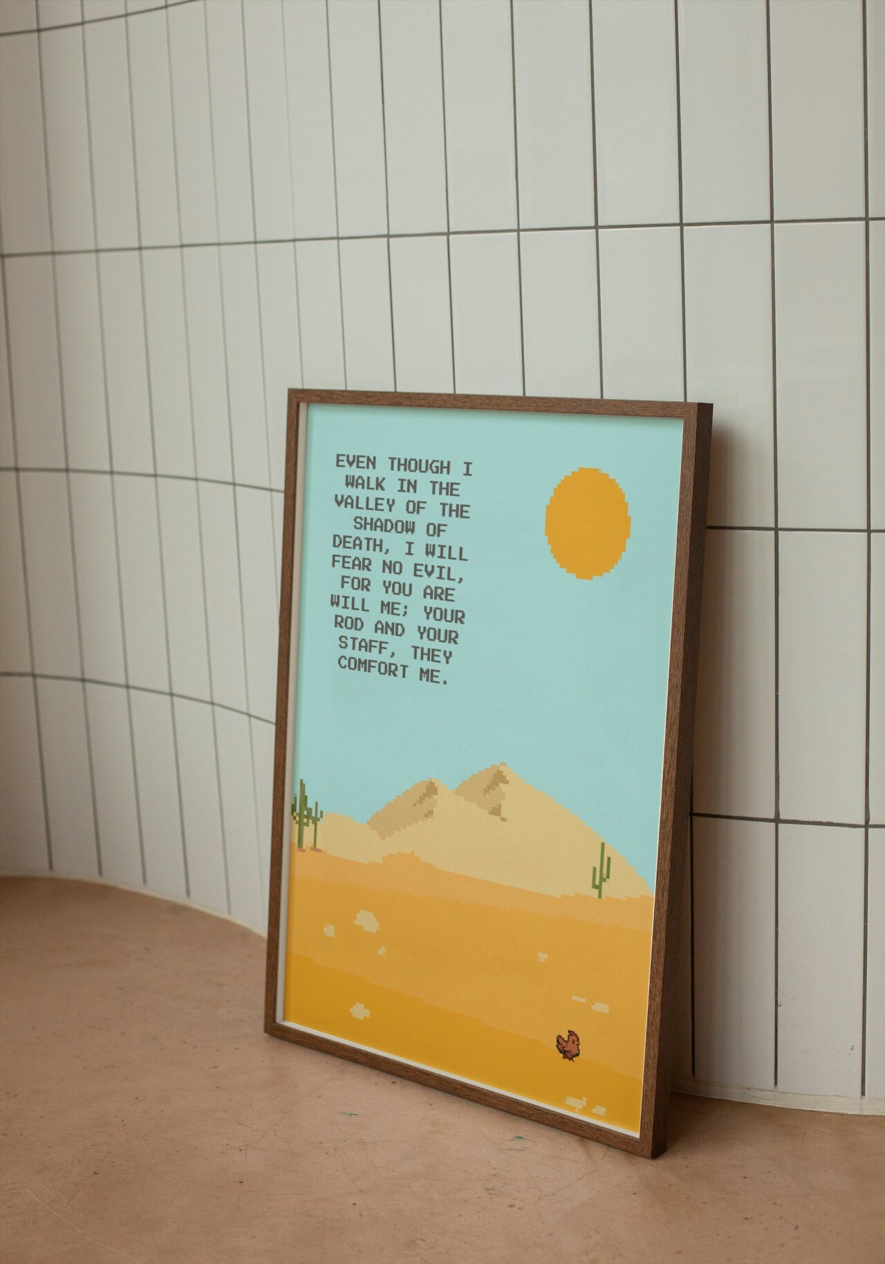 Retro Game Pixel Art Christian Wall Decor Western Graphic Psalm 23 - Etsy