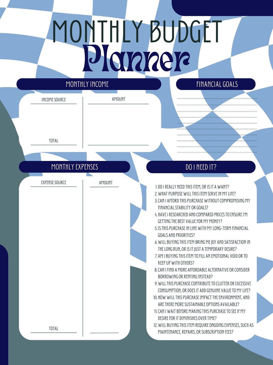 Aesthetic Monthly Budget Planner - Etsy