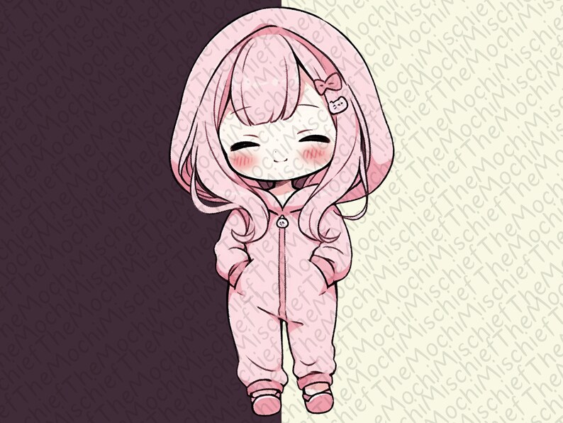 7 Adorable Kawaii Pastel Pink Chibi Clipart - Commercial Use and ...