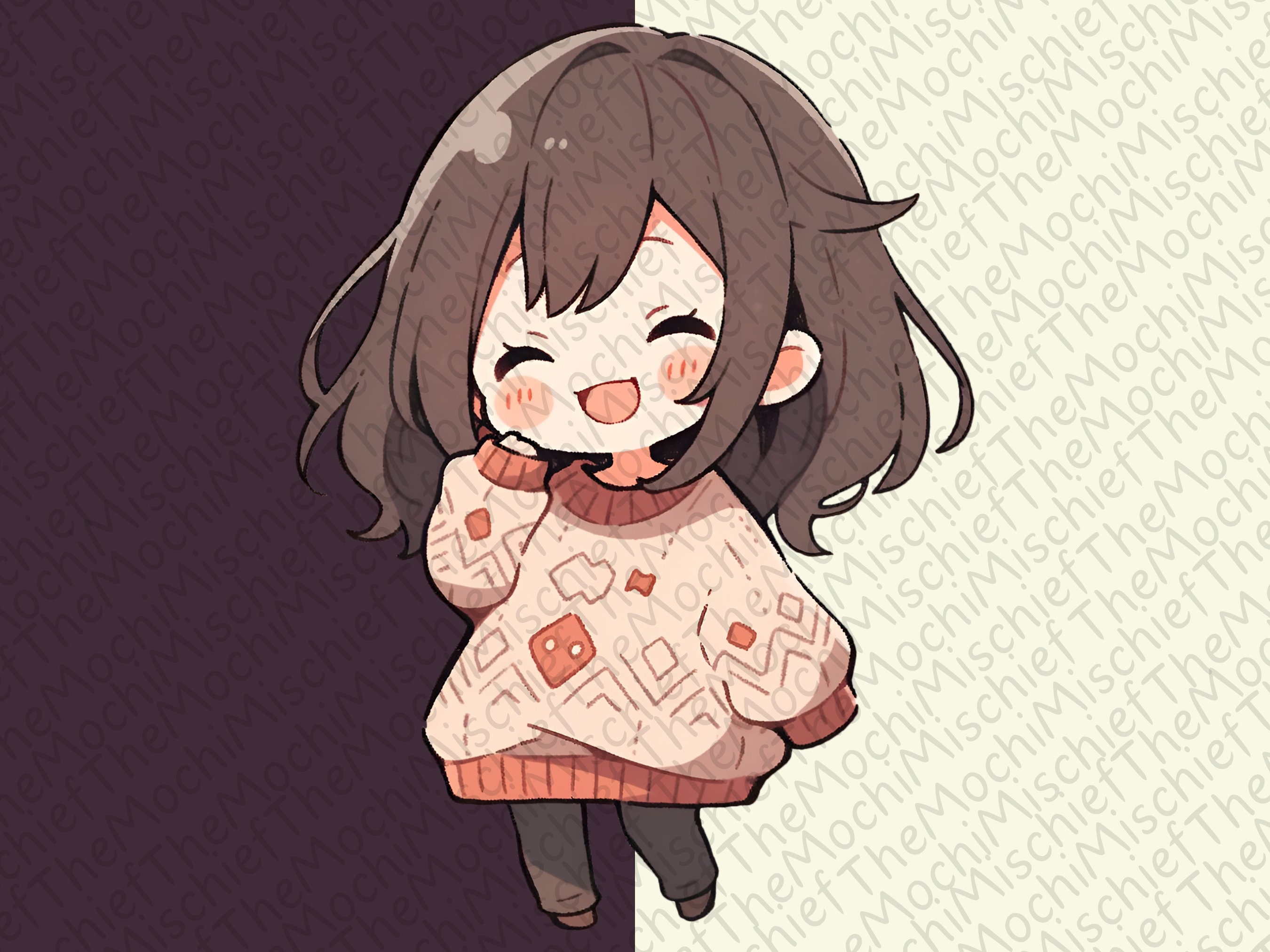 7 Adorable Kawaii Beige Chibis Clipart Bundle Commercial Use and ...