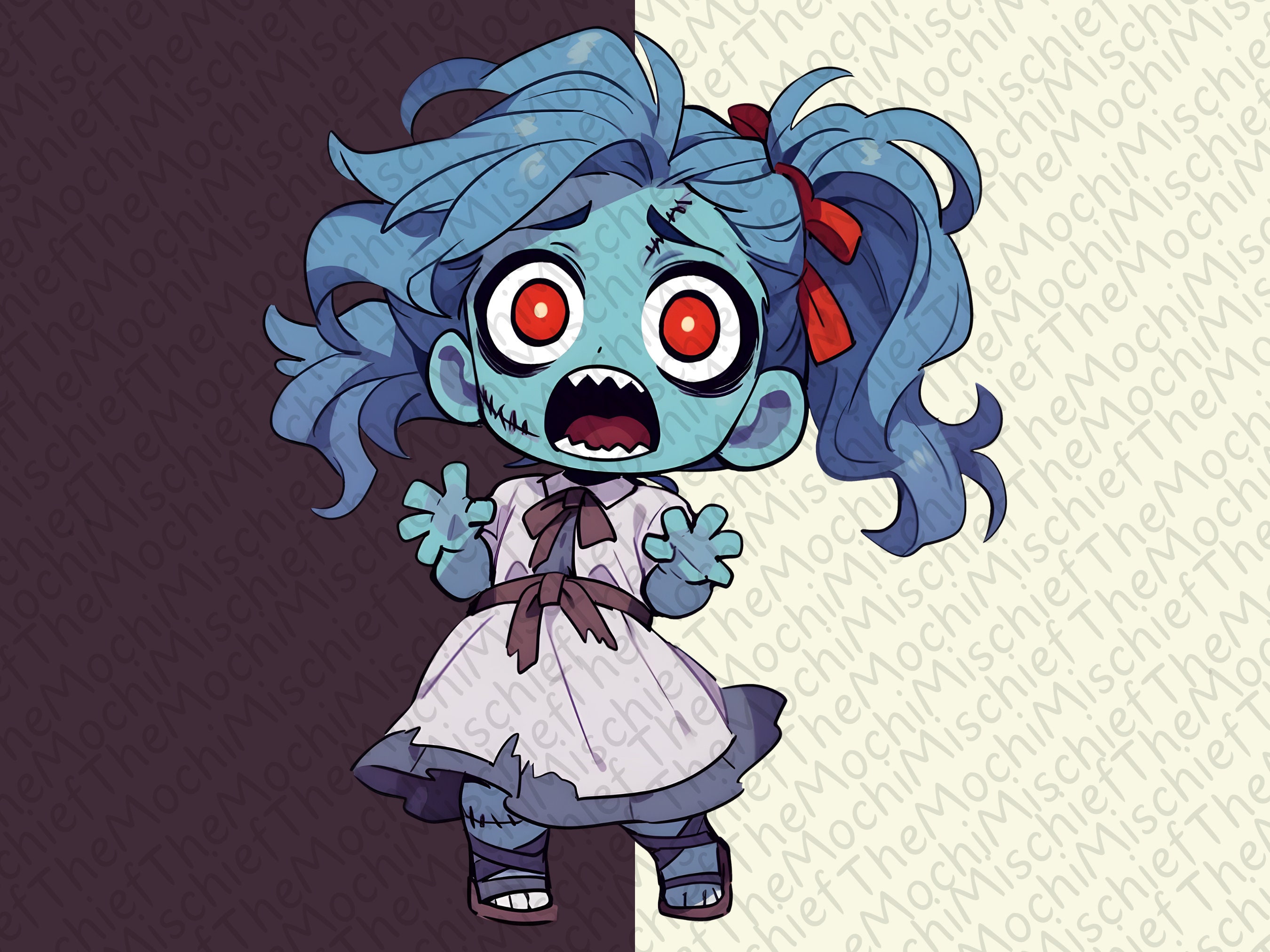 7 Scary Kawaii Haunted Chibi Clipart II - Commercial Use Transparent ...