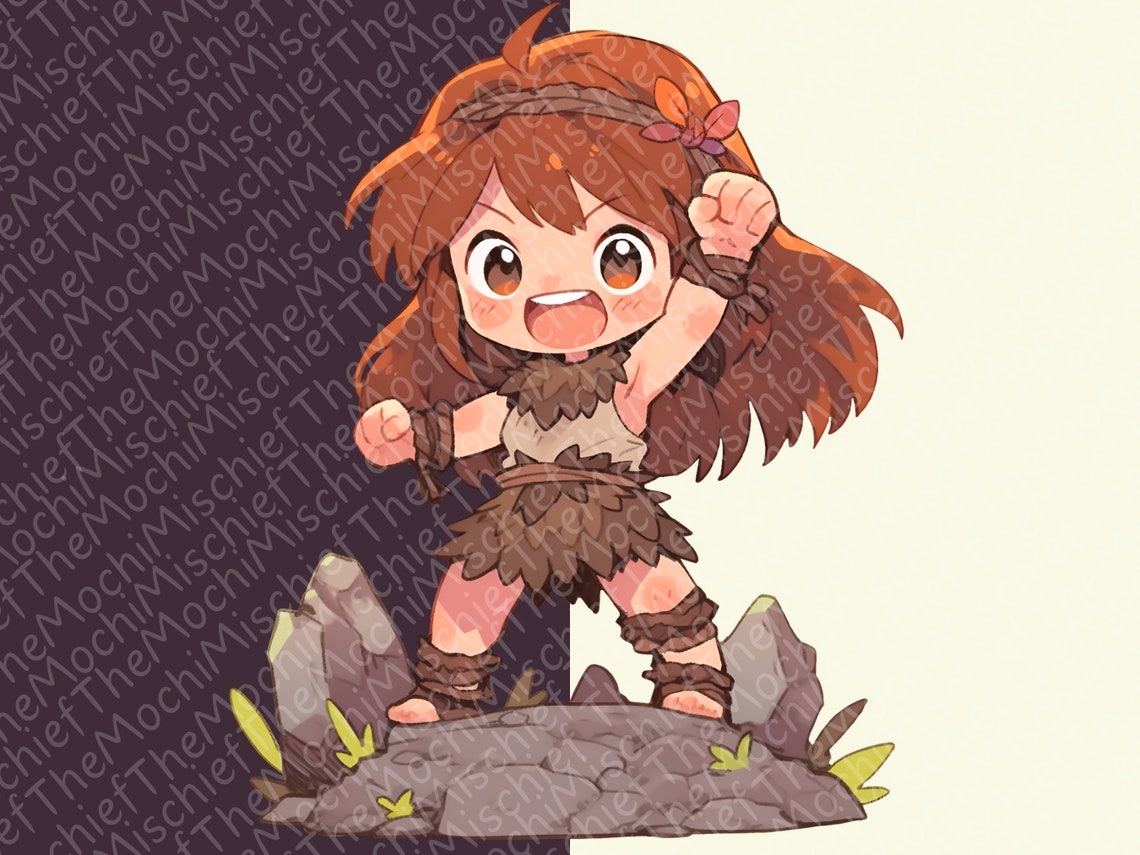 15 Kawaii Prehistoric Chibi Clipart Bundle Commercial Use and ...