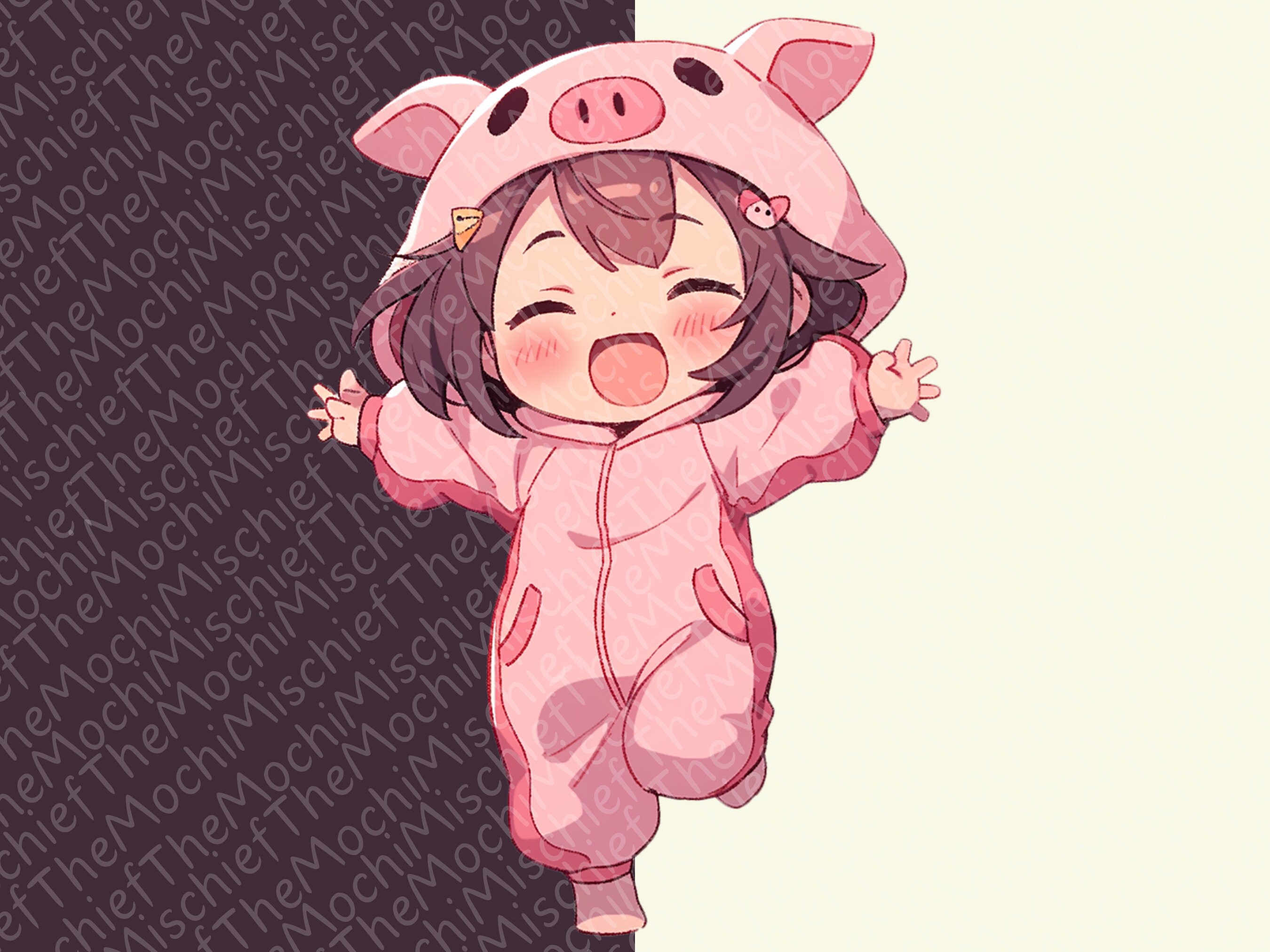 7 Adorable Kawaii Pink Chibi Clipart Bundle Commercial Use and ...