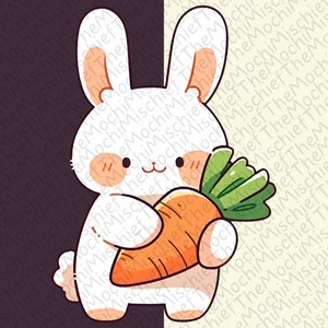 30 Kawaii Easter Clipart Bundle | Cute Colorful Bunny, Chicken, Basket ...