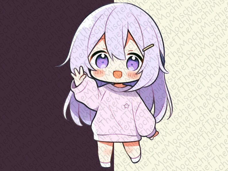 7 Adorable Kawaii Pastel Purple Chibi Clipart - Commercial Use and ...