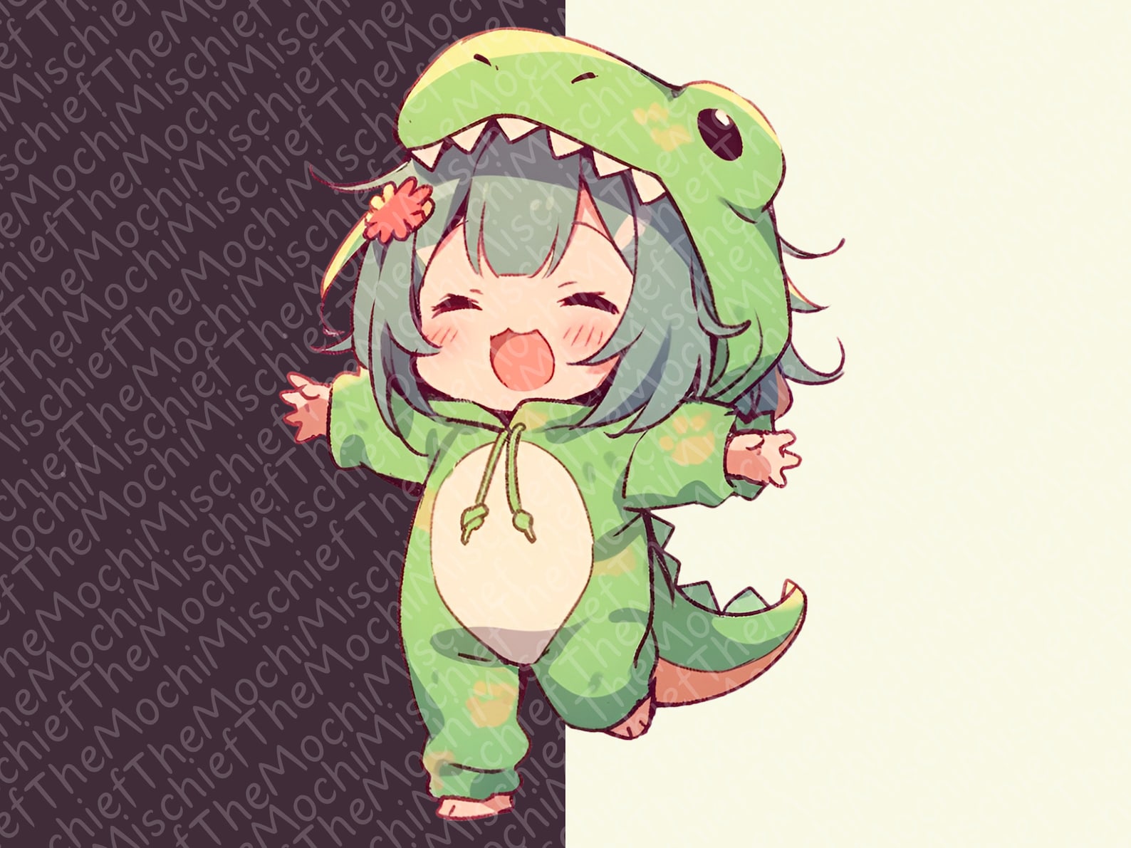 7 Adorable Kawaii Green Chibi Clipart Bundle Commercial Use and ...