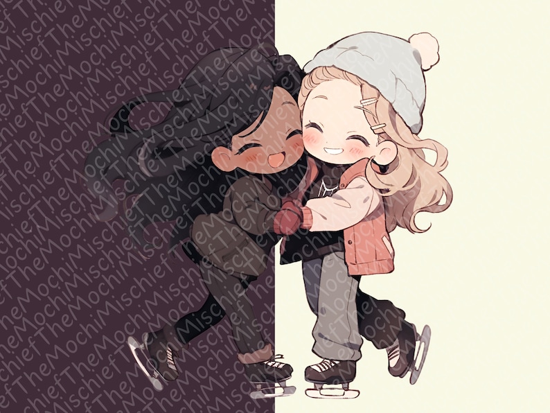 15 Kawaii Chibi Lesbian Couples Clipart Bundle Commercial Use and ...