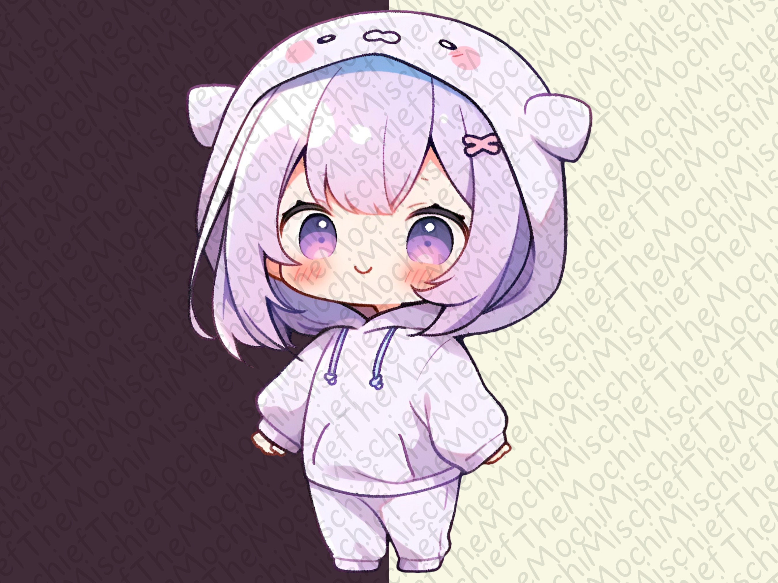 7 Kawaii Pastel Purple Chibi Clipart: Scrapbook & Planner PNG ...