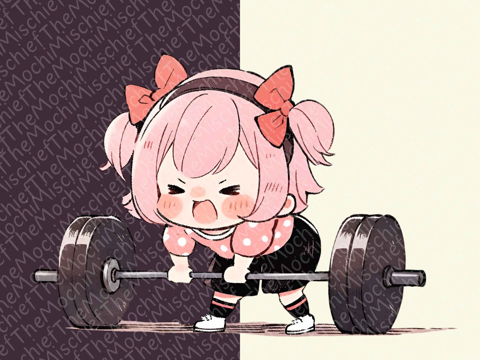 7 Kawaii Fitness Chibi Clipart Bundle - Commercial Use and Transparent Background PNG for ...