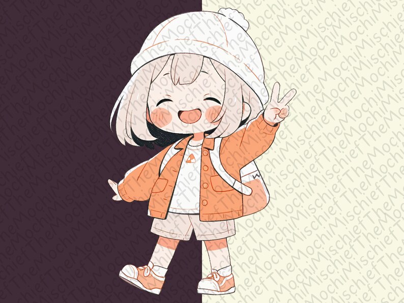 7 Adorable Kawaii Pastel Orange Chibi Clipart - Commercial Use and ...