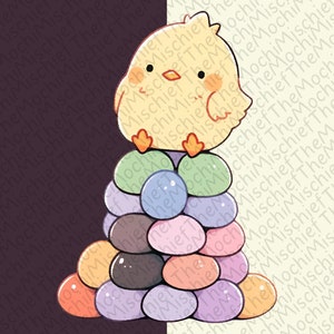 30 Kawaii Easter Clipart Bundle | Cute Colorful Bunny, Chicken, Basket ...