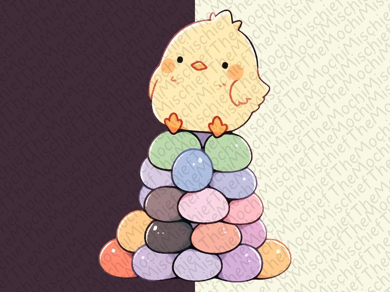 30 Kawaii Easter Clipart Bundle Cute Colorful Bunny, Chicken, Basket ...