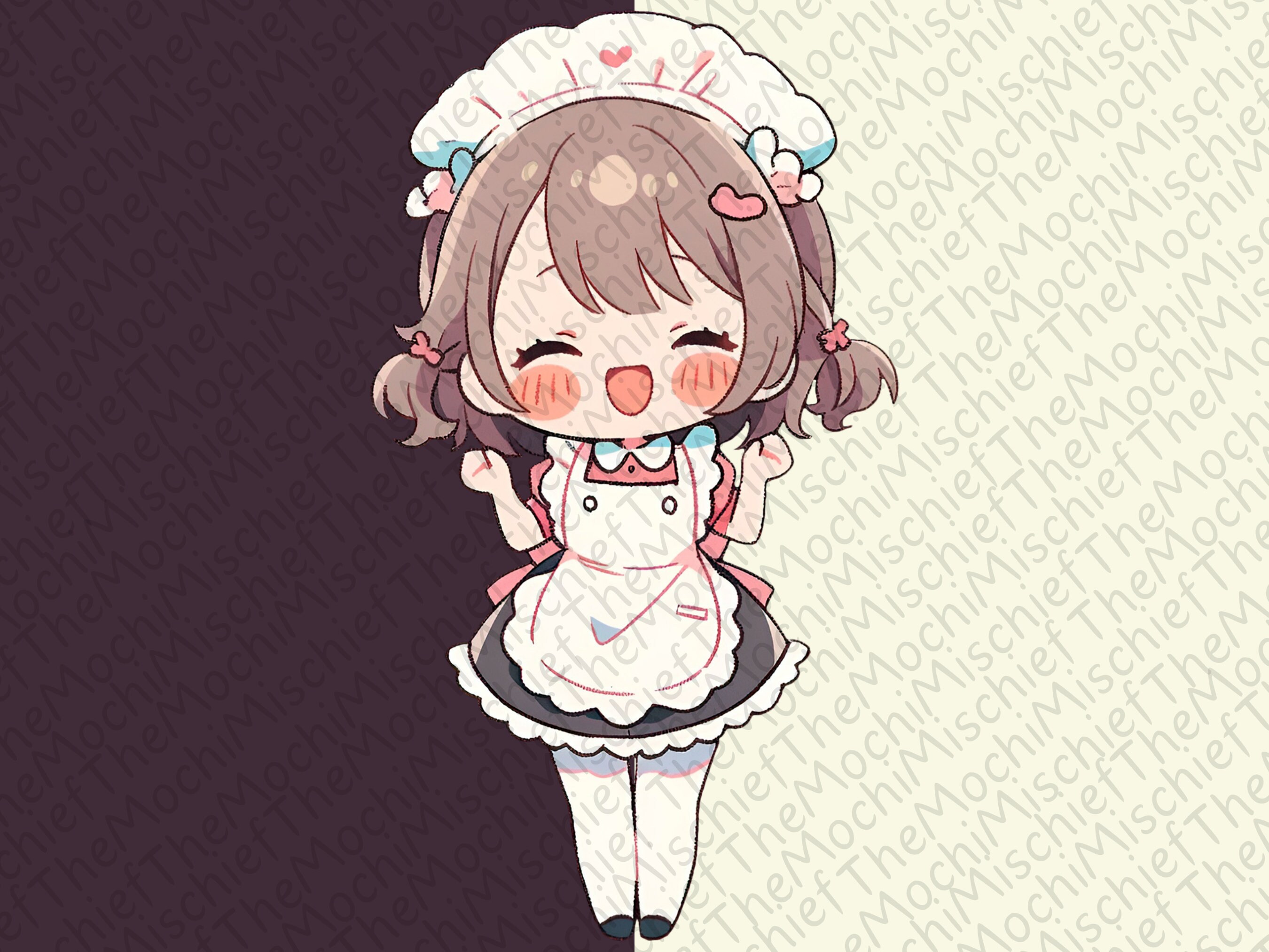 7 Kawaii Chibi Maids Clipart Bundle Commercial Use Transparent ...